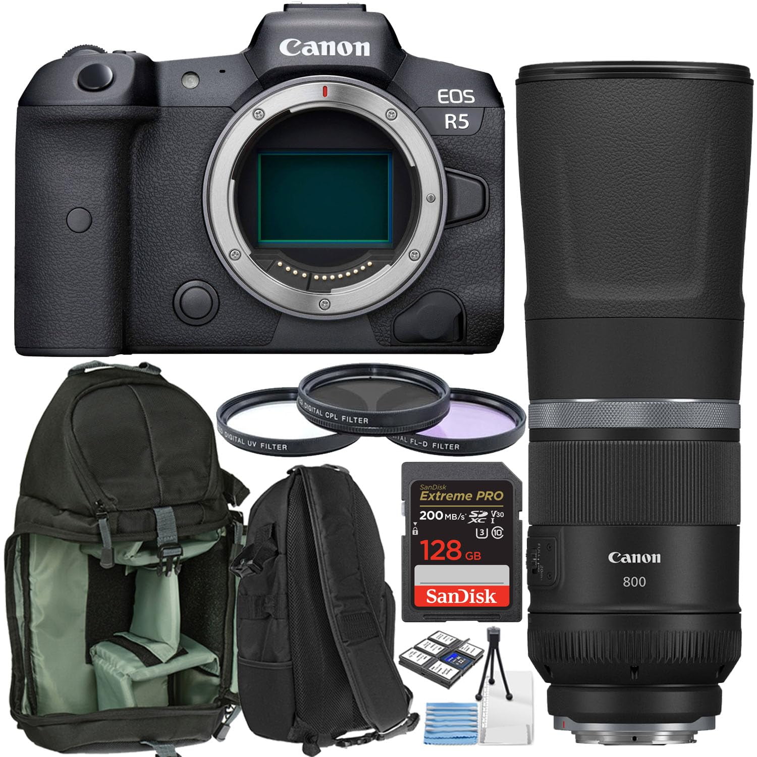 Canon EOS R5 Mirrorless Camera with RF 800mm f/11 is STM Lens + 128 GB ...