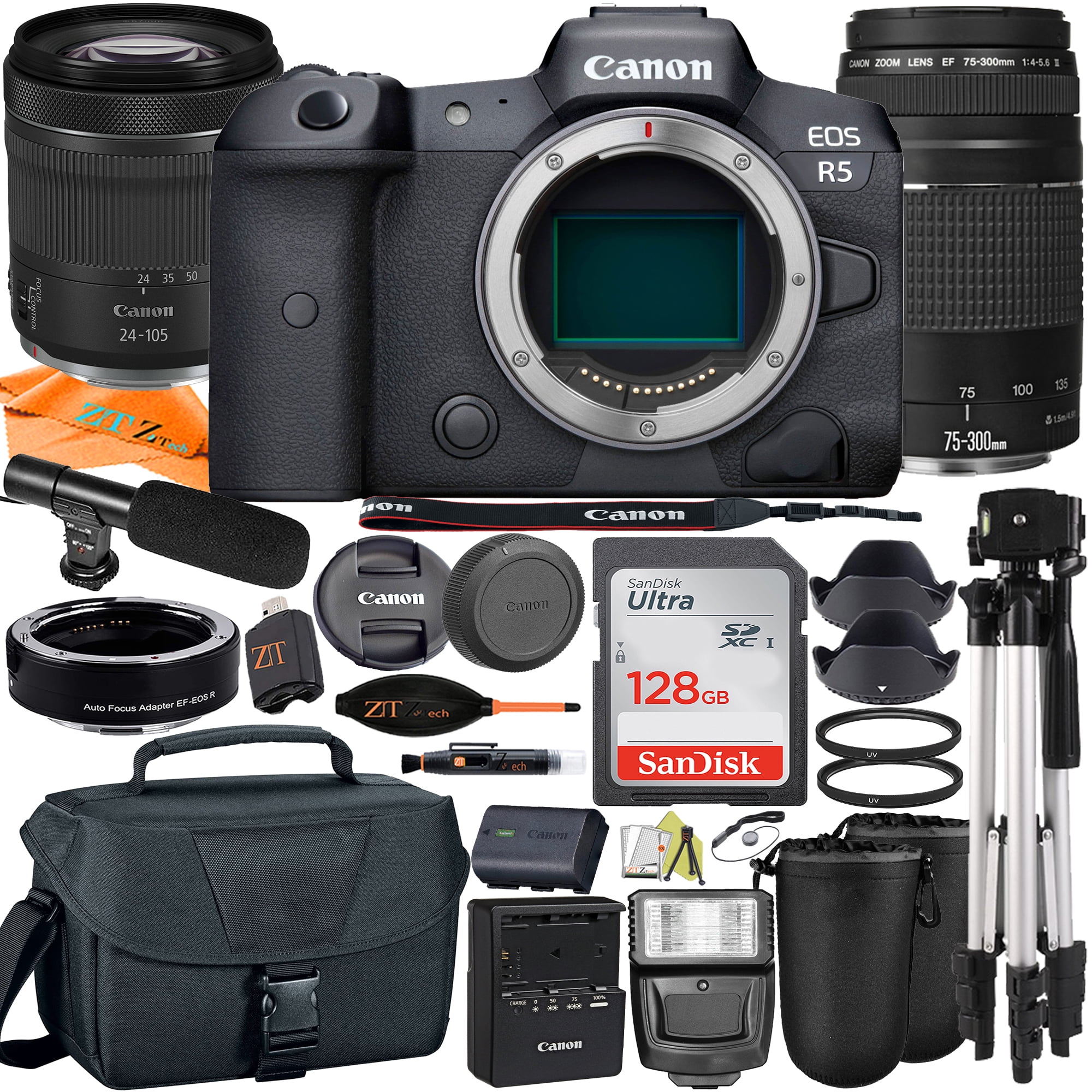 Canon EOS R5 Full Frame Mirrorless Camera Kit with RF24-105mm + 75 ...