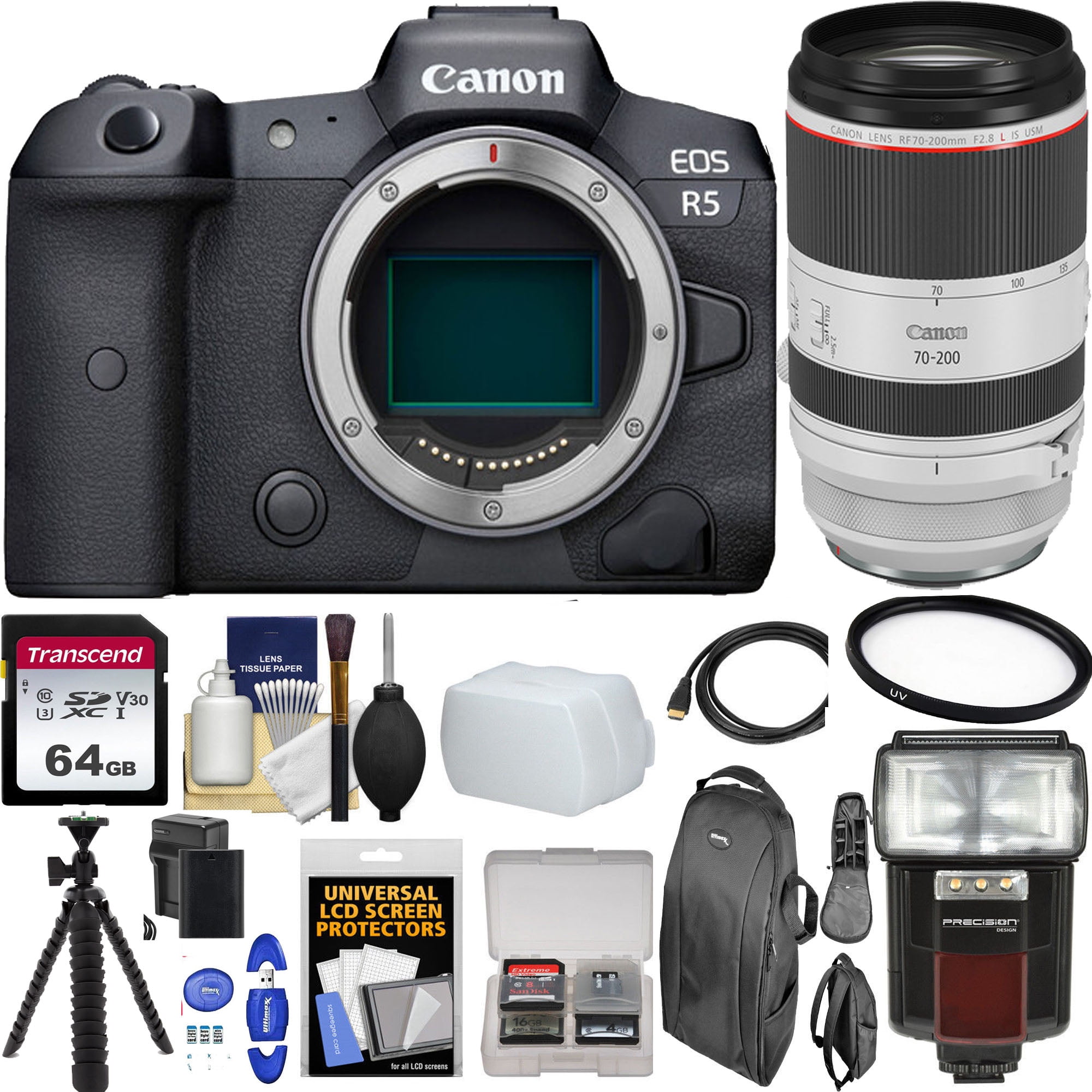 Canon EOS R5 Mirrorless Digital Camera with Canon RF 70:200mm f/2.8L IS ...