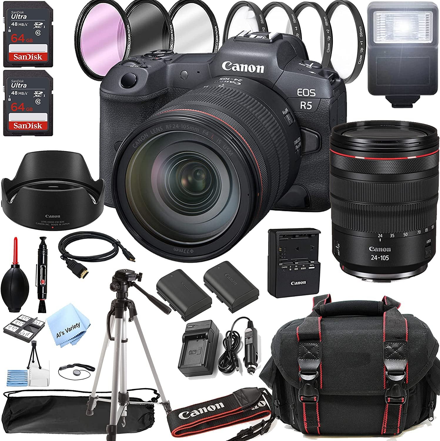 Canon EOS R5 Full Frame Mirrorless Digital Camera with RF 24-105mm Lens ...