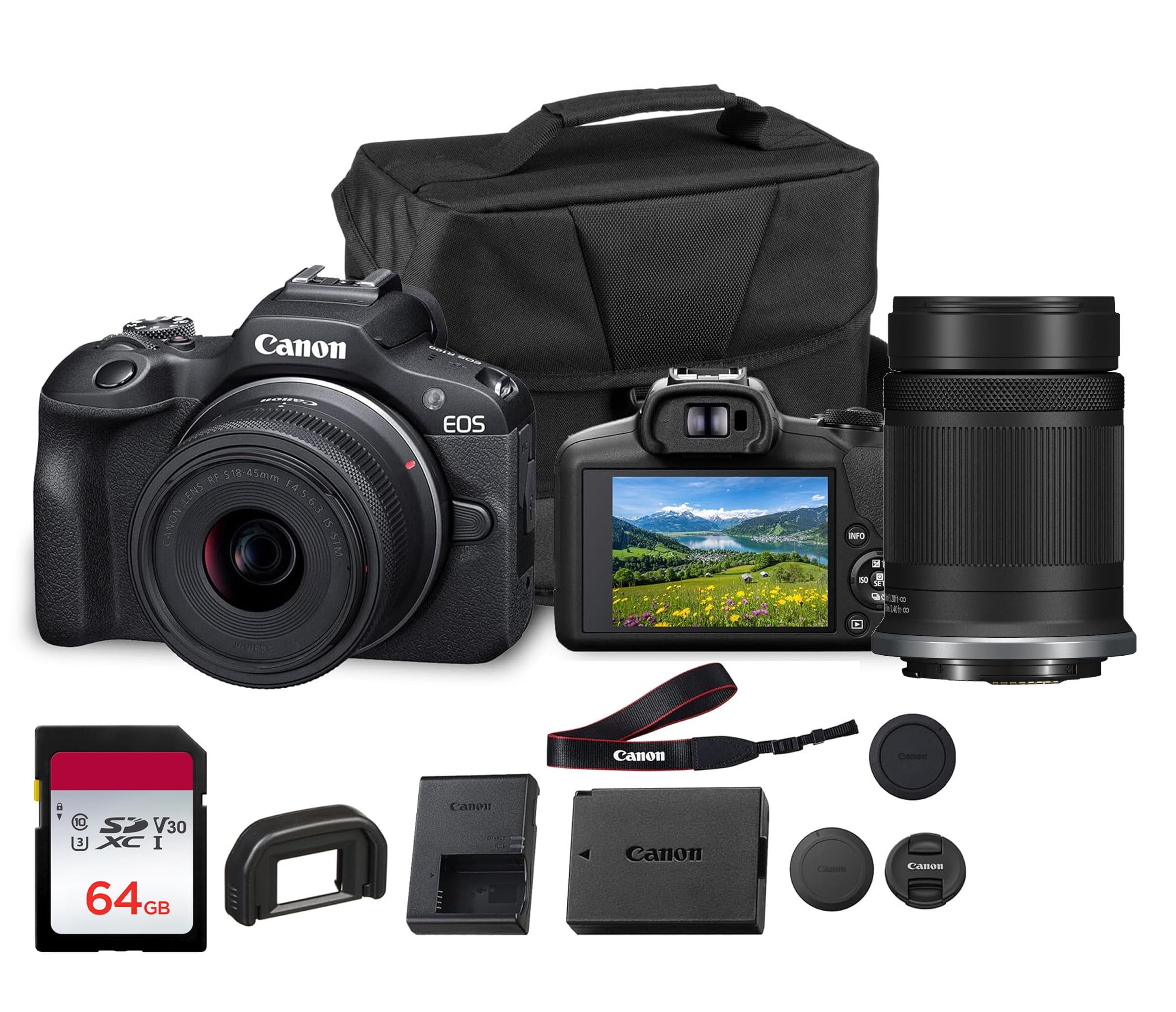 Canon EOS R50 Mirrorless Camera with 18-45mm & 55-210mm RF-S Lenses ...