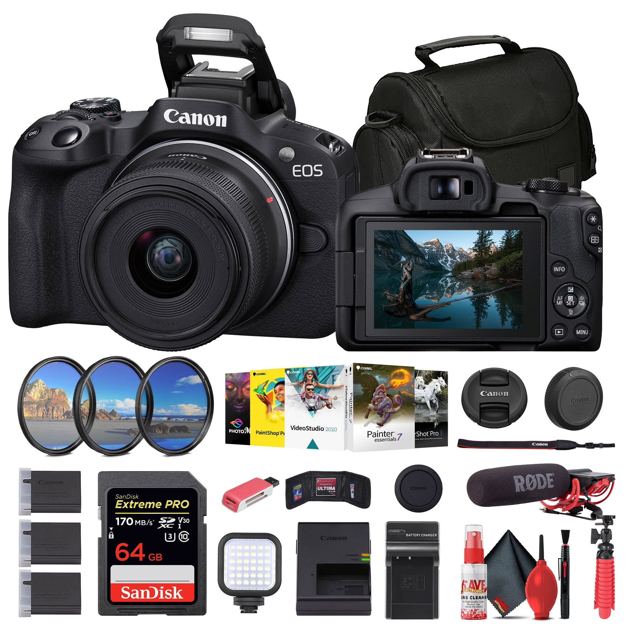Canon EOS R50 Mirrorless Camera with 18-45mm Lens (Black) (5811C012 ...