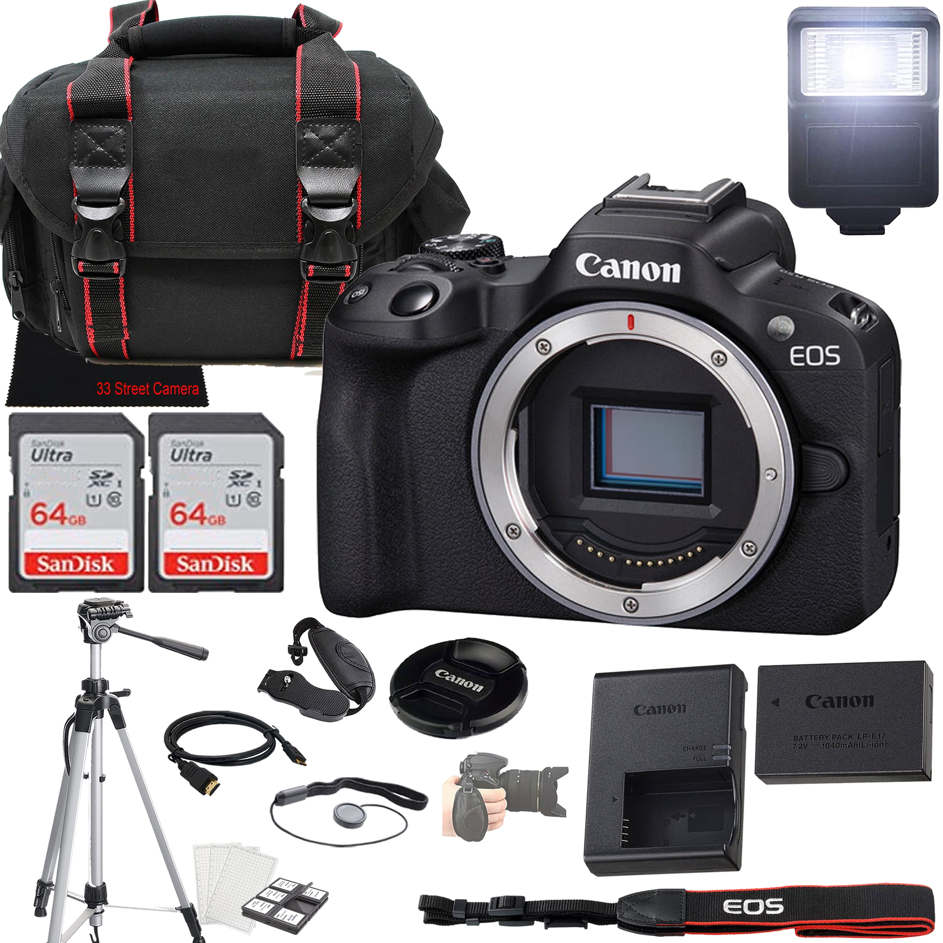 Canon EOS R50 Professional Body Flip Screen Mirrorless Camera + 2X 64GB ...
