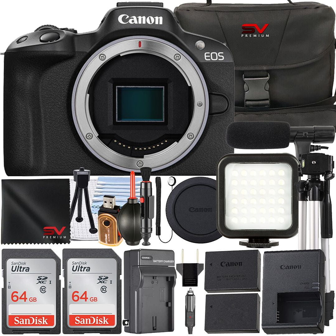Canon EOS R50 Mirrorless Camera (Body Only) with 2 Pack SanDisk 64GB ...