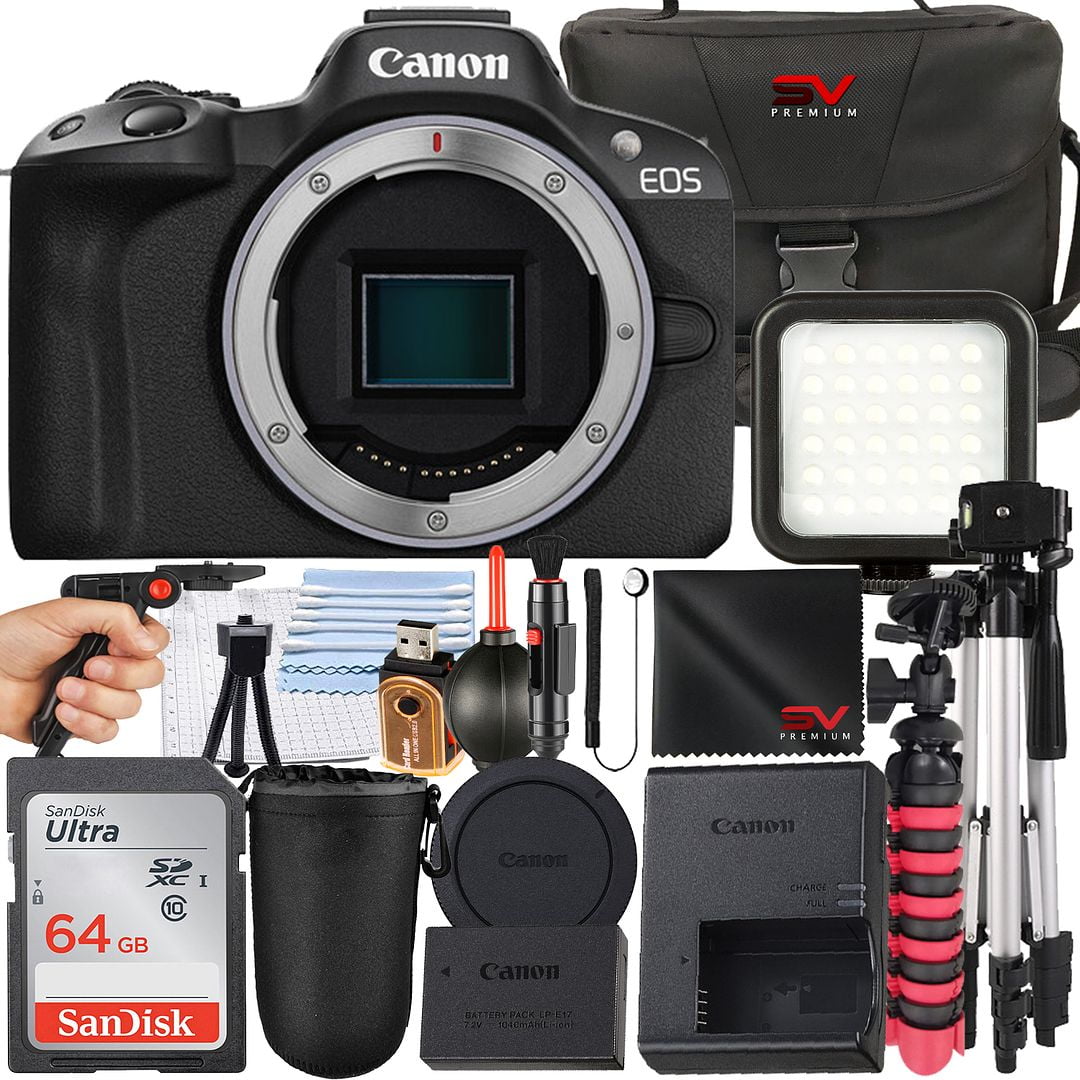 Canon EOS R50 Mirrorless Camera (Body Only) with SanDisk 64GB Memory ...