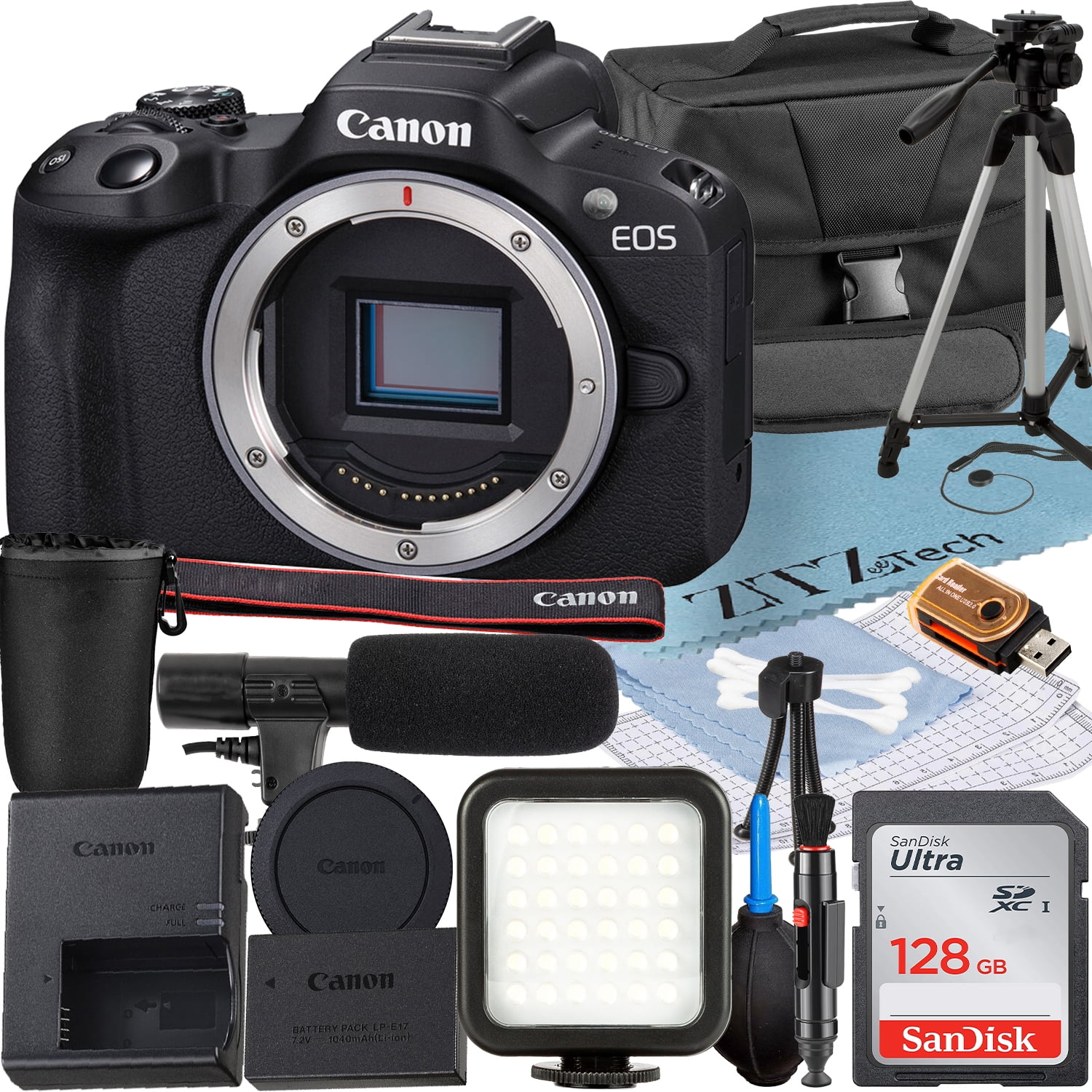 Canon EOS R50 Mirrorless Camera (Body) with SanDisk 128GB Memory Card ...