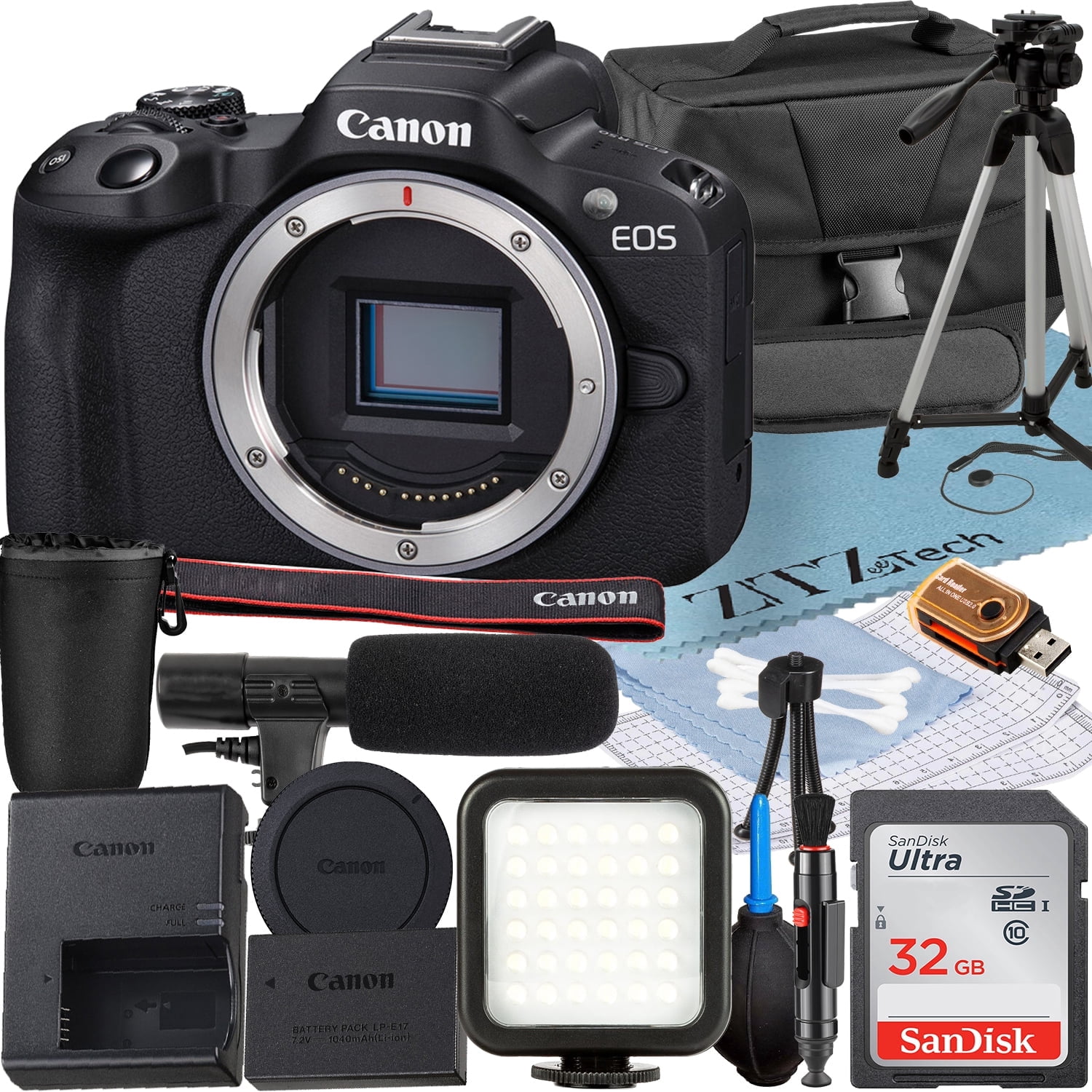 Canon EOS R50 Mirrorless Camera (Body) with 32GB Memory Card + Case ...