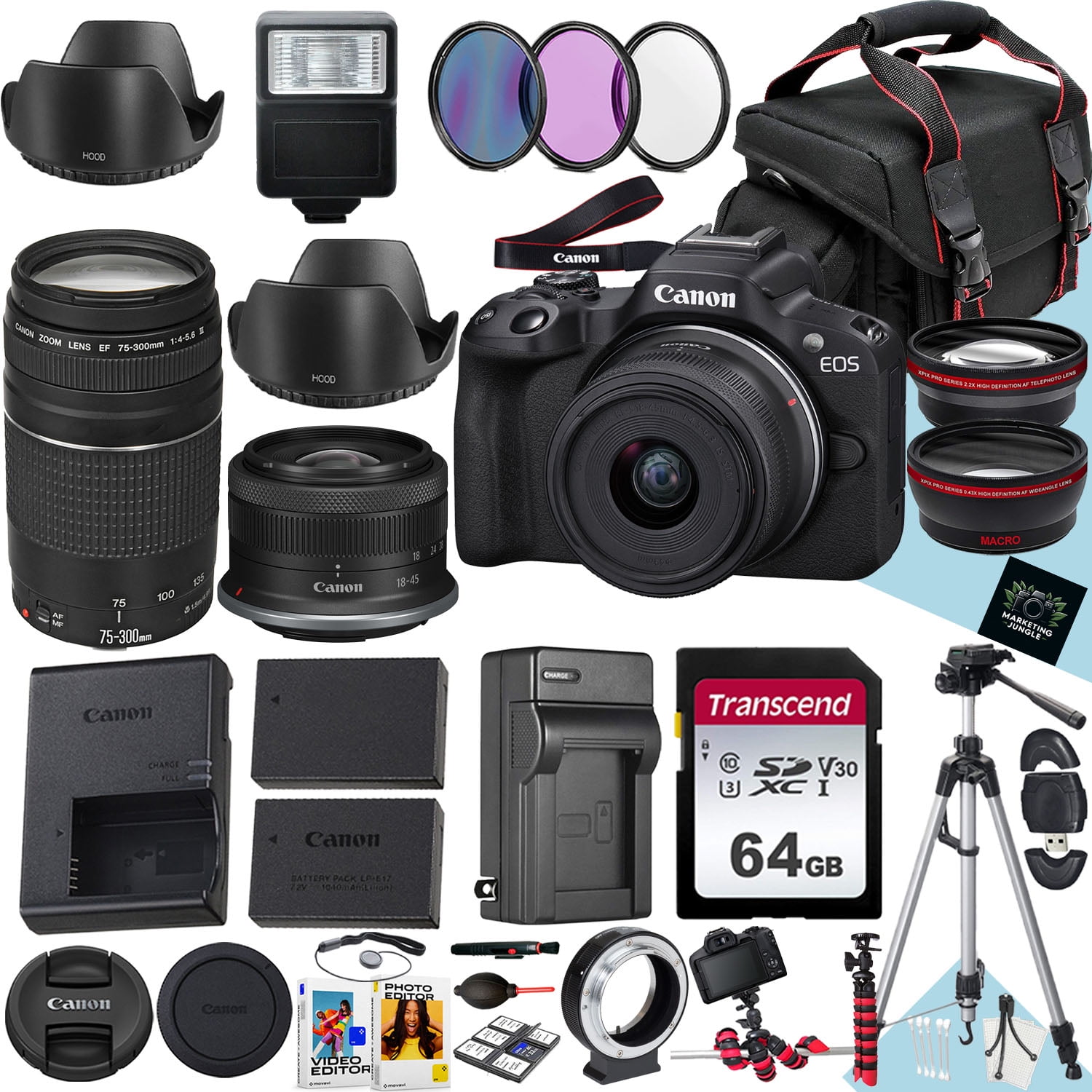 Canon EOS R50 Mirrorless Camera With RF-S 18-45mm f/4.5-6.3 IS STM And ...