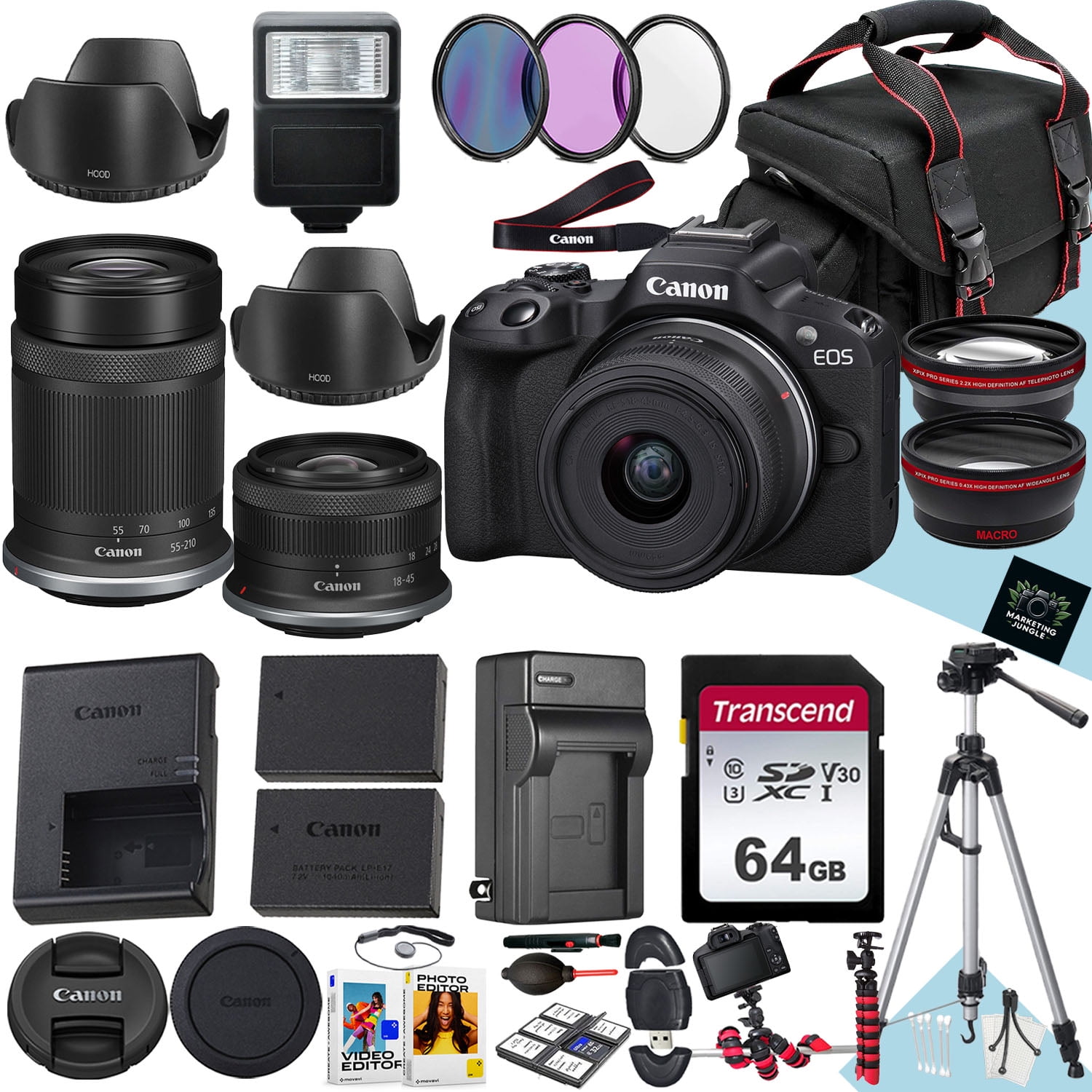 Canon EOS R50 Mirrorless Camera With RF-S 18-45mm f/4.5-6.3 IS STM And ...
