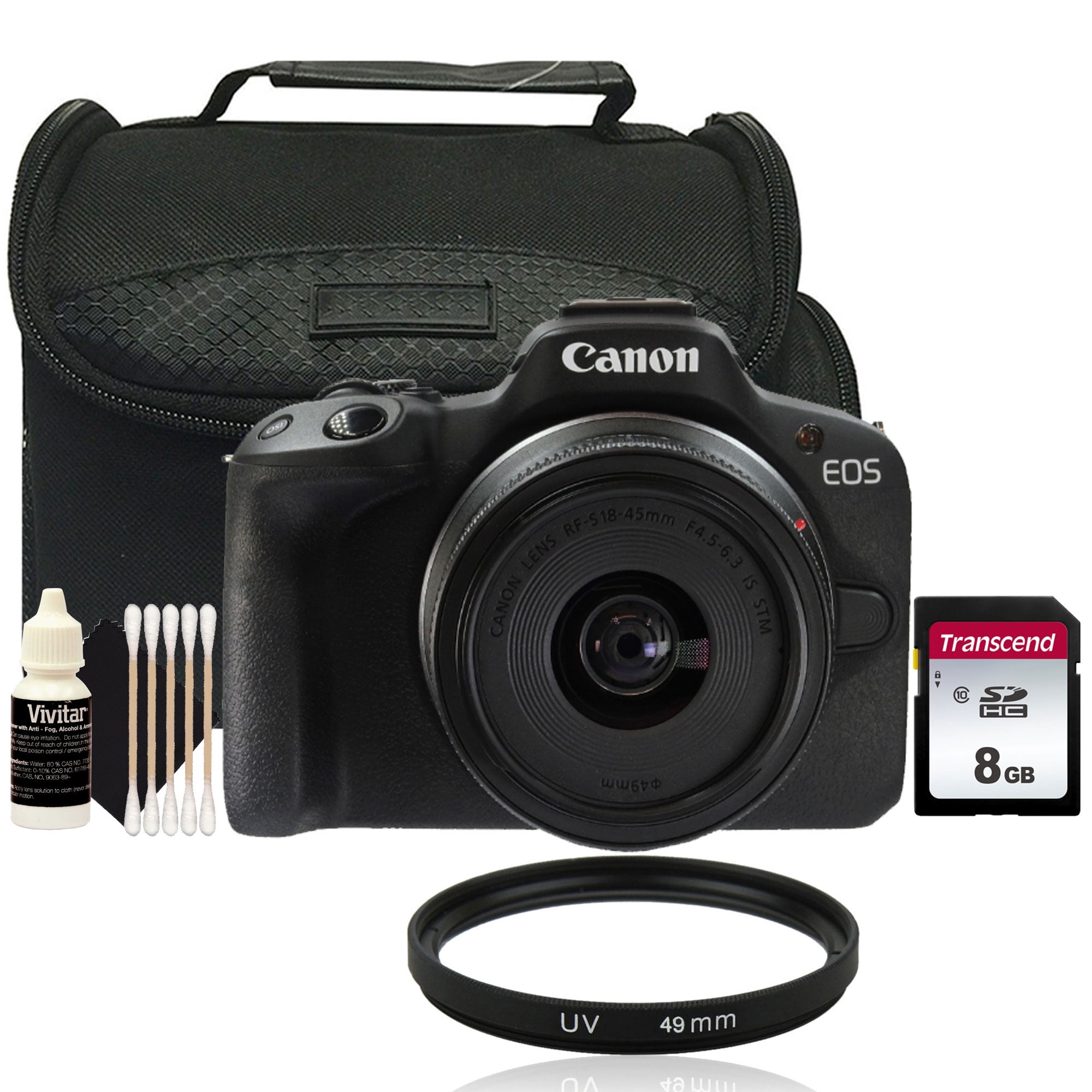 Canon EOS R50 Mirrorless Camera with 18-45mm Lens Basic Starter Bundle ...