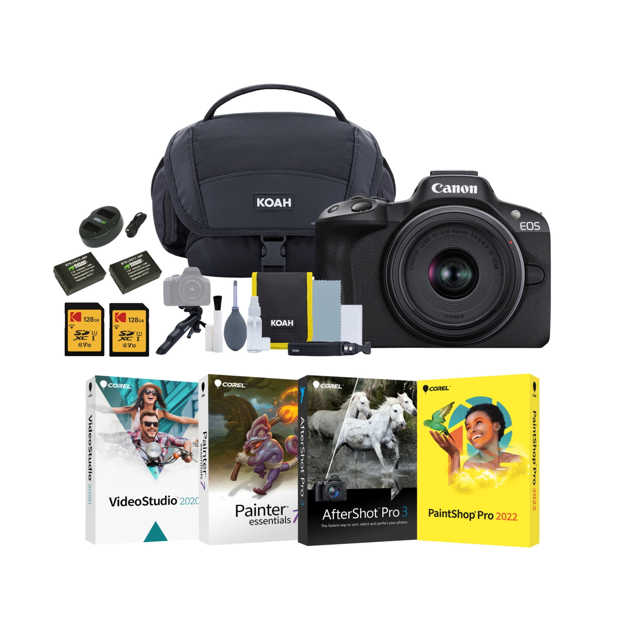 Canon EOS R50 Mirrorless Camera with 18-45mm Lens (Black) Bundle with ...