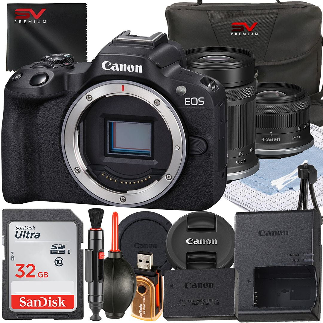 Canon EOS R50 Mirrorless Camera with RF-S 18-45mm, 55-210mm Lens ...