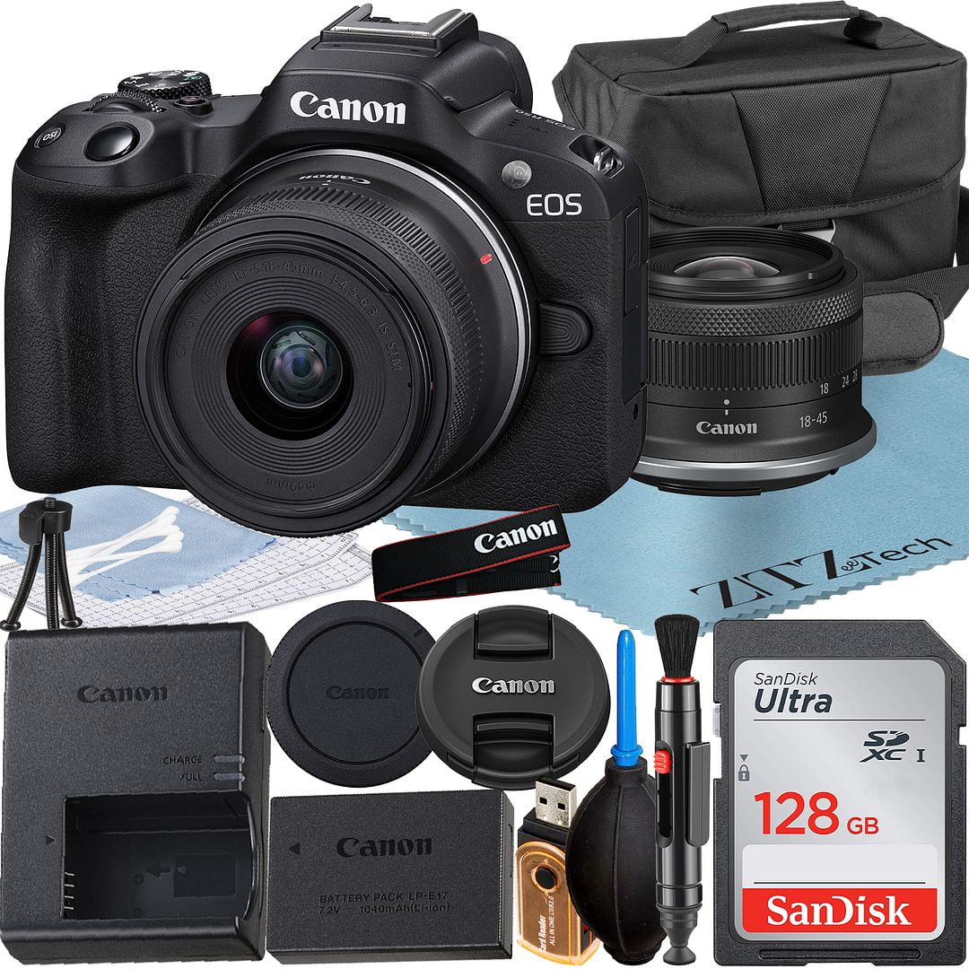 Canon EOS R50 Mirrorless Flip Screen Camera with RF-S 18-45mm Lens ...
