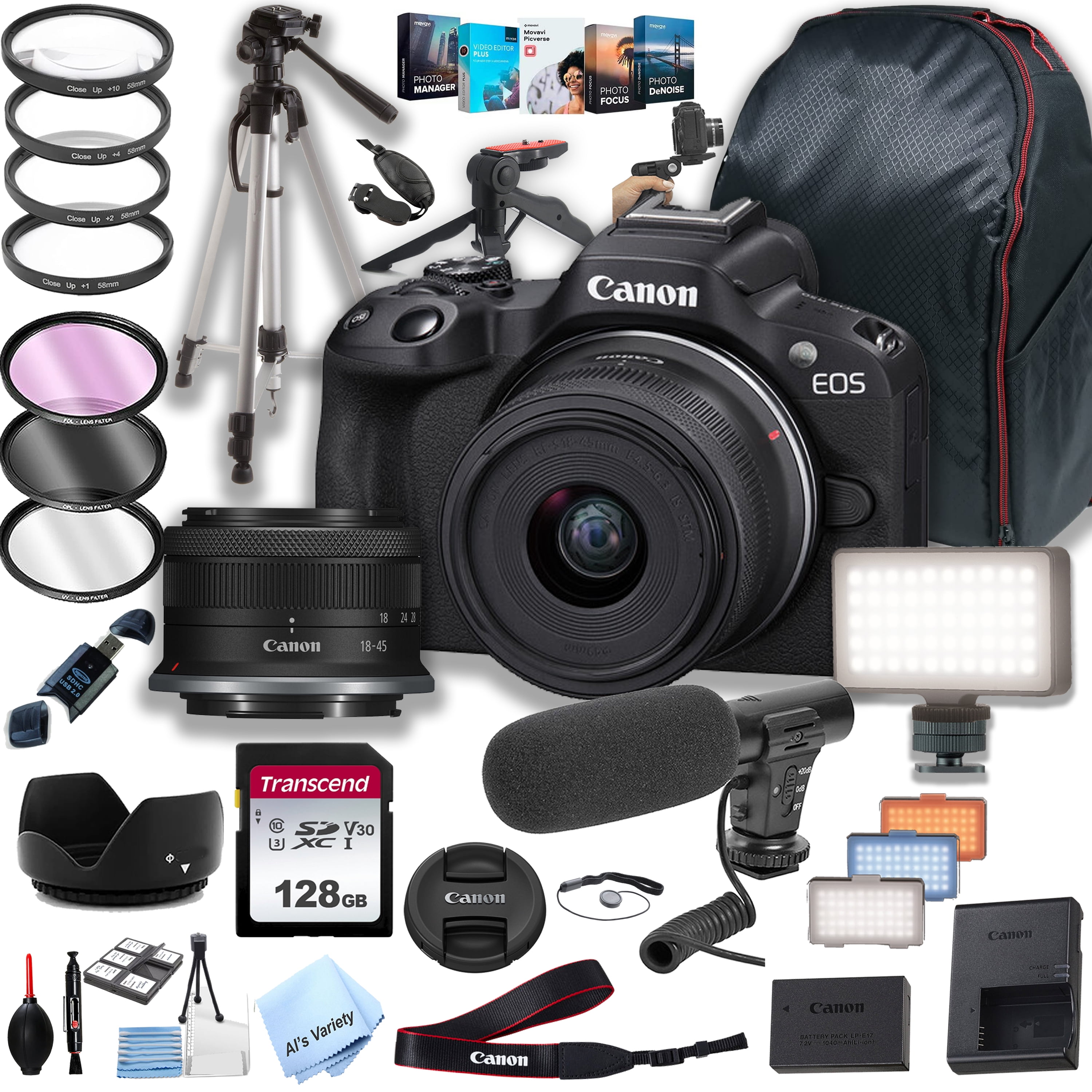 Canon EOS R50 Mirrorless Digital Camera Bundle Kit with 18-45mm Lens ...