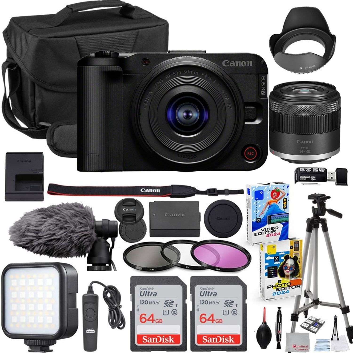 Canon EOS R50 V Mirrorless Camera with 14-30mm Lens Bundle + Canon DM ...