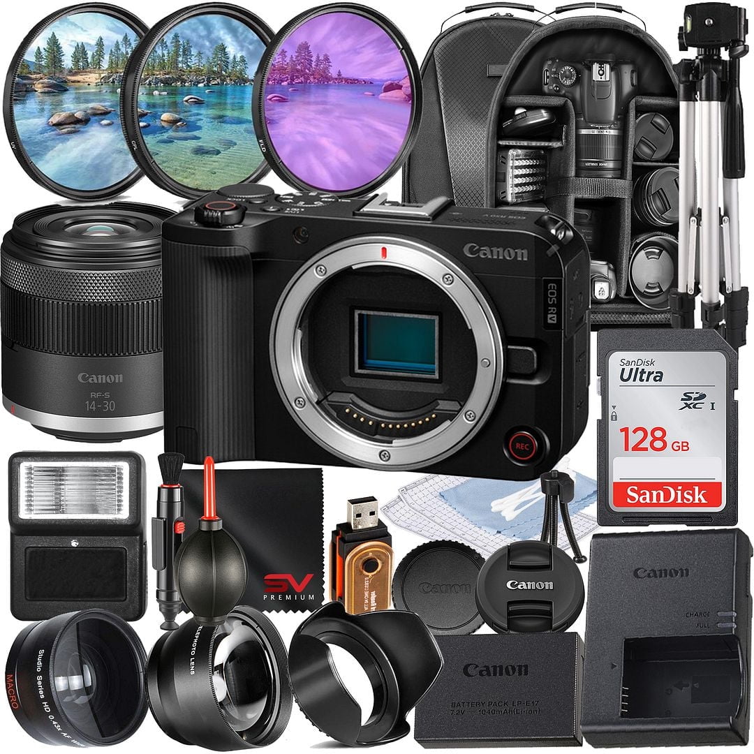 Canon EOS R50 V Mirrorless Camera with 14-30mm PowerZoom + SanDisk ...