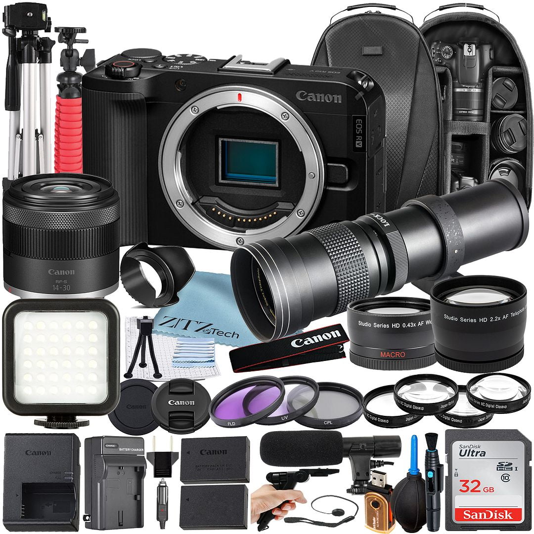 Canon EOS R50 V Mirrorless Camera with RF-S 14-30mm + 420-800mm Super ...