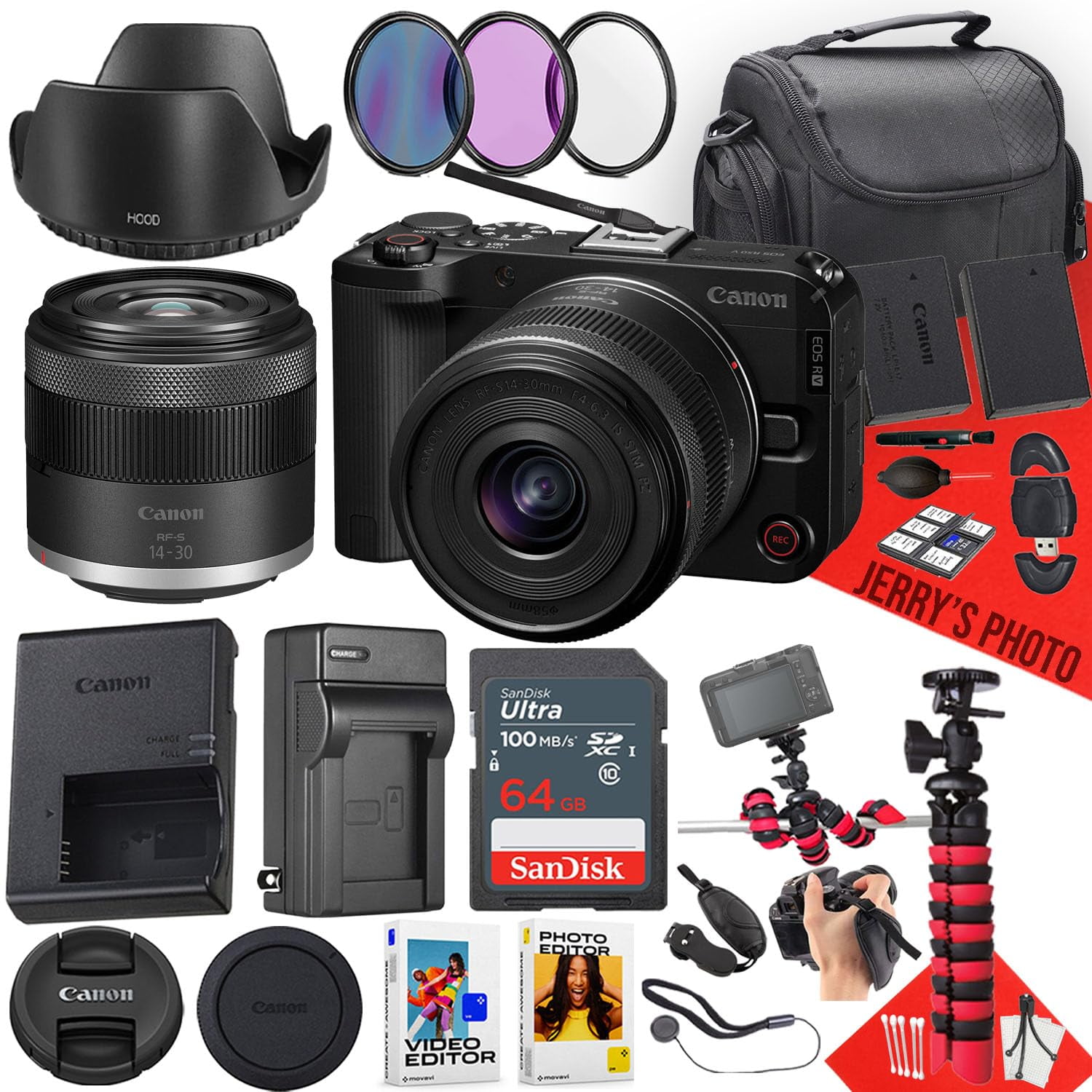 Canon EOS R50 V Mirrorless Camera with RF-S 14-30mm f/4-6.3 is STM PZ ...