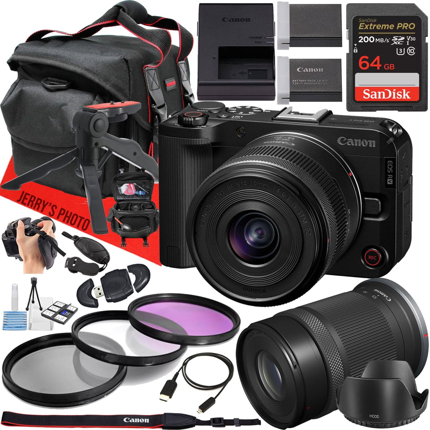 Canon EOS R50 V Mirrorless Camera with RF-S 14-30mm f/4-6.3 is STM PZ ...