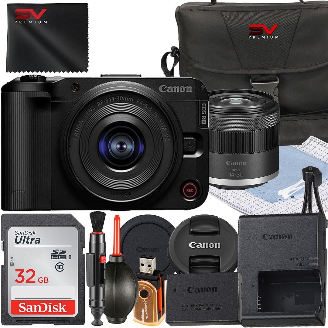 Canon EOS R50 V Mirrorless Camera with 14-30mm Lens + SanDisk 32GB ...