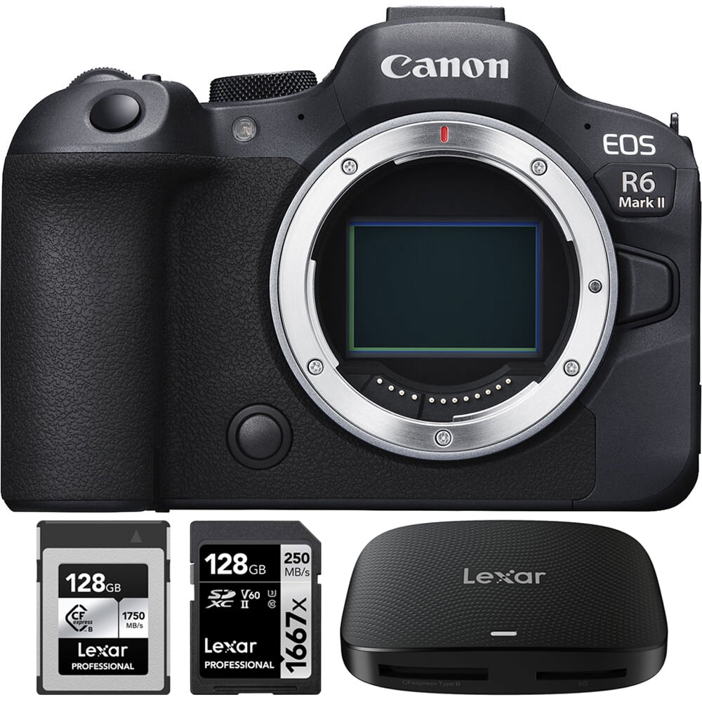 Canon EOS R6 Mark II Camera Body + 128GB CFexpress Card + 128GB Card ...