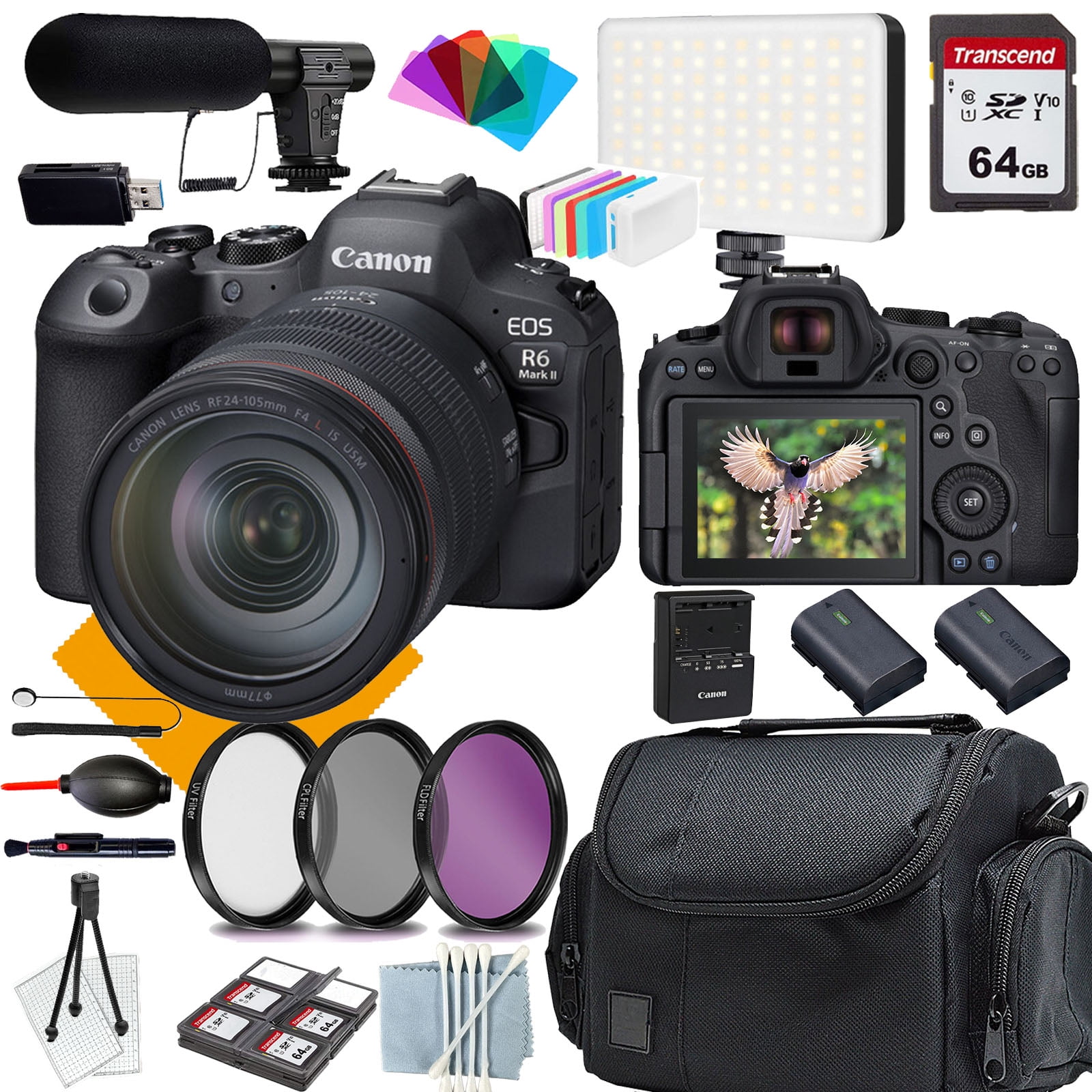 Canon EOS R6 Mark II Mirrorless Camera 24-105USM Lens+ COMMANDER ...