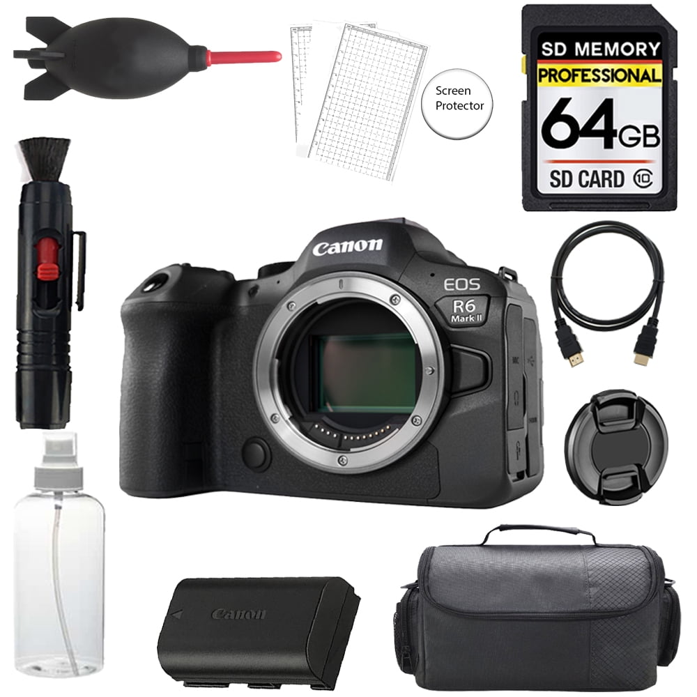 Canon EOS R6 Mark II Mirrorless Camera (Body) 5666C002 + 64GB + Bag ...