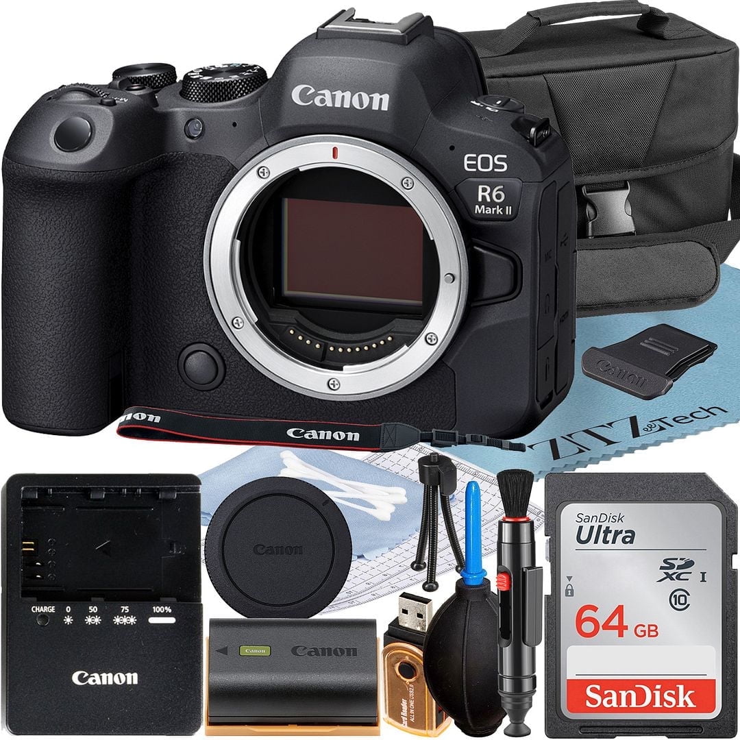 Canon EOS R6 Mark II Mirrorless Camera (Body) with 4K Video + SanDisk ...