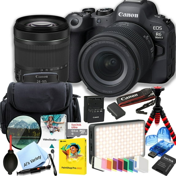 Canon EOS R6 Mark II Mirrorless Camera with 24-105mm Lens + 64GB Memory ...