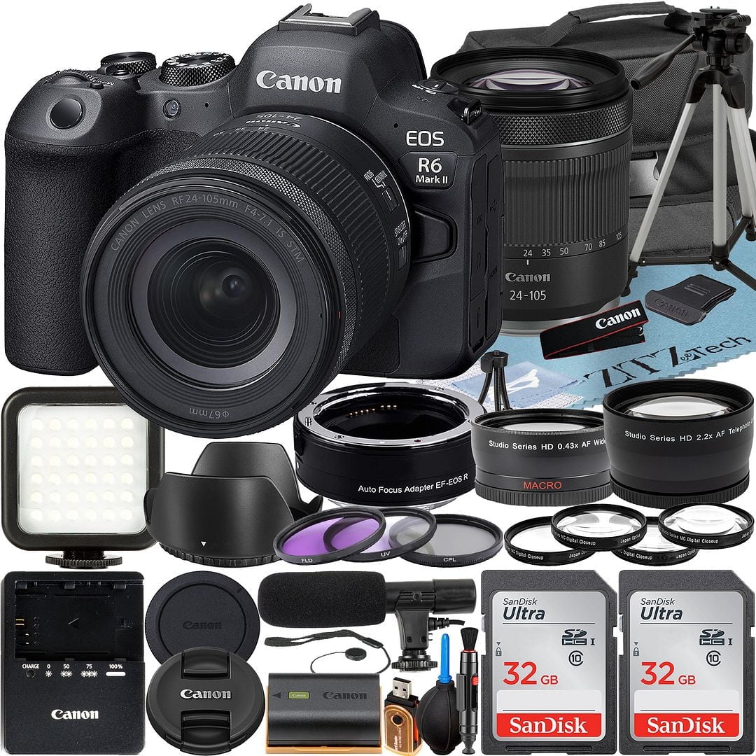 Canon EOS R6 Mark II Mirrorless Camera Kit with RF 24-105mm Lens, Mount ...