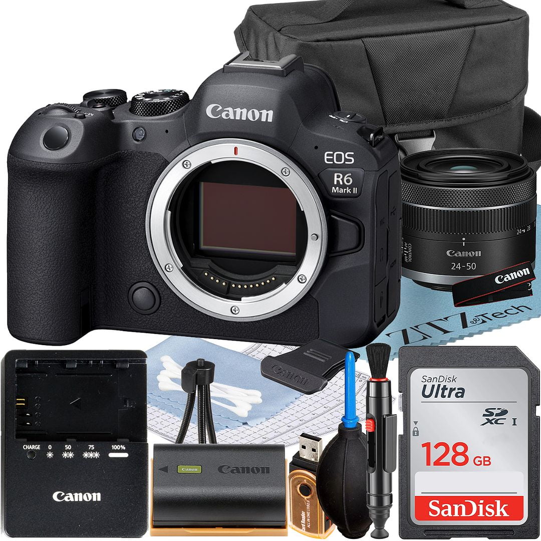 Canon EOS R6 Mark II Mirrorless Camera with RF 24-50mm Lens + SanDisk ...