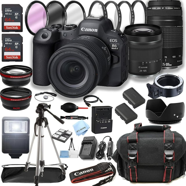 Canon EOS R6 Mark II with RF 24-105mm F/4-7.1 STM, 75-300mm F/4-5.6 III ...