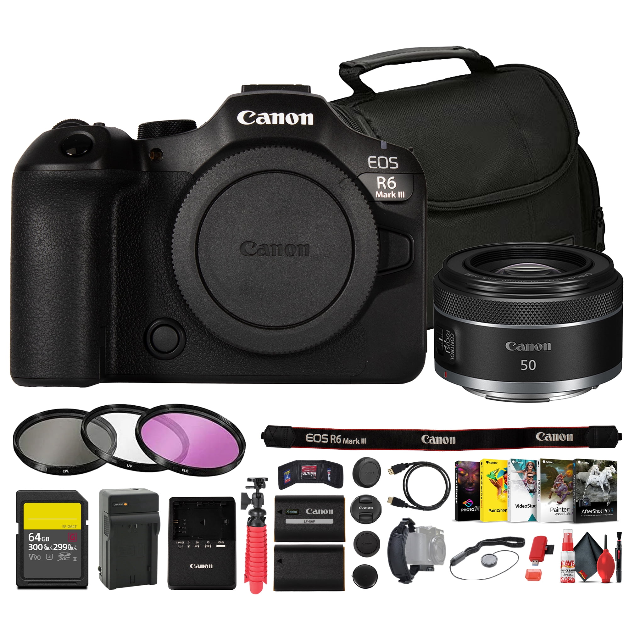 Canon EOS R6 Mark III Mirrorless Camera 32.5MP 7K RAW + RF 50mm f/1.8 ...