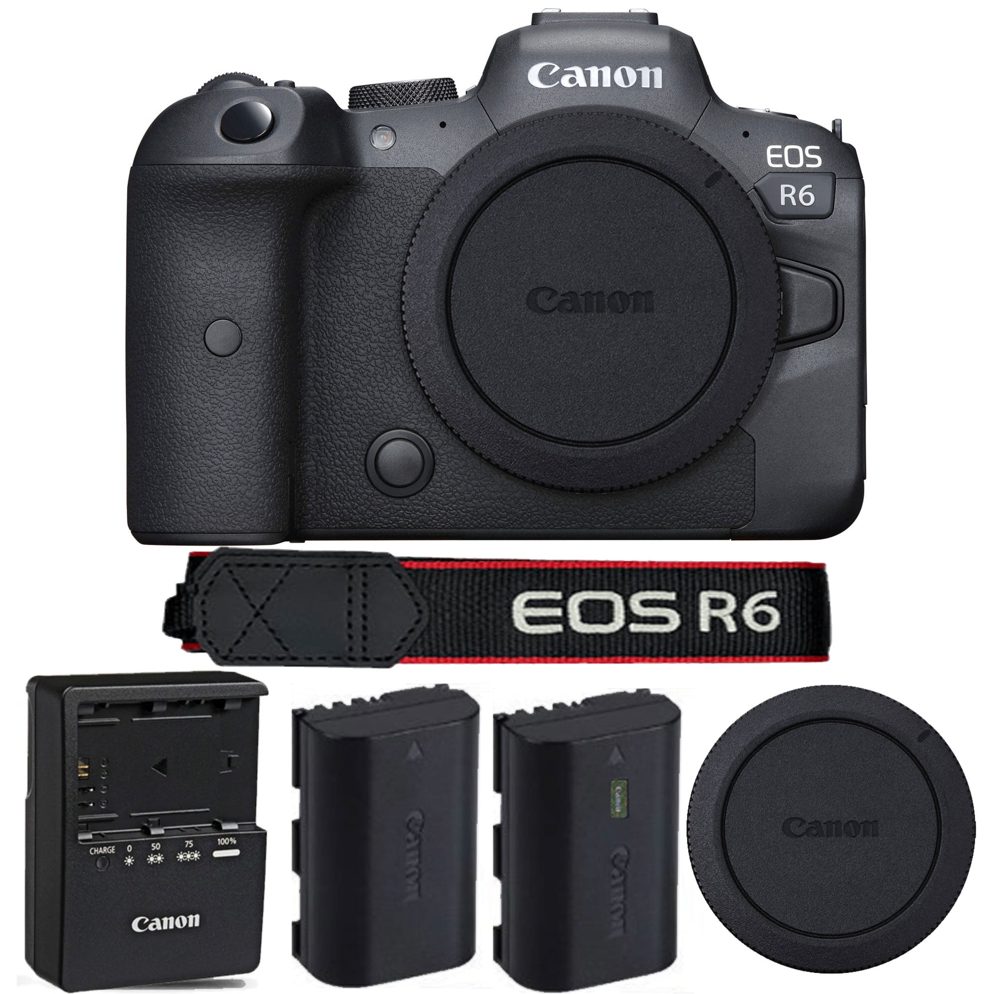 Canon EOS R6 Mirrorless Digital Camera Body with Extra Canon LP-E6NH ...