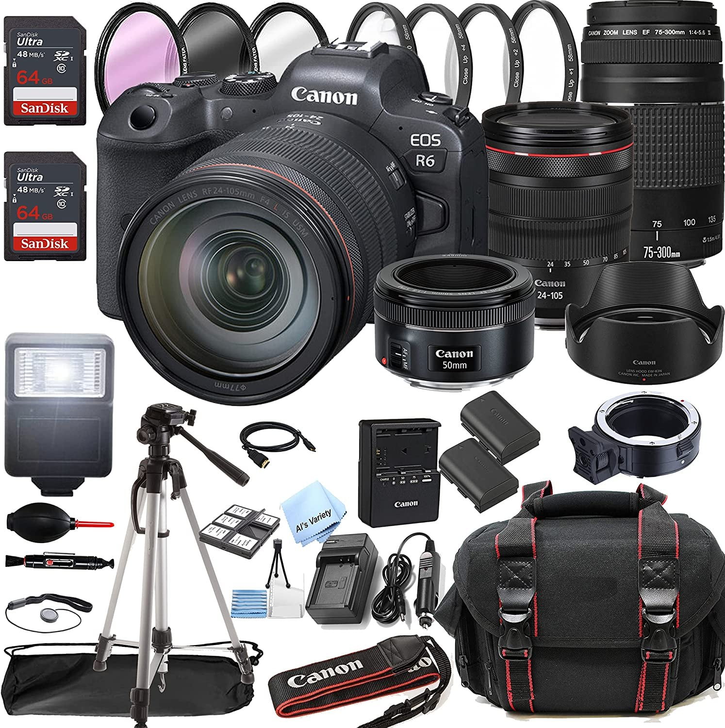 Canon EOS R6 Mirrorless Digital Camera with RF RF 24-105mm f/4 L is USM ...