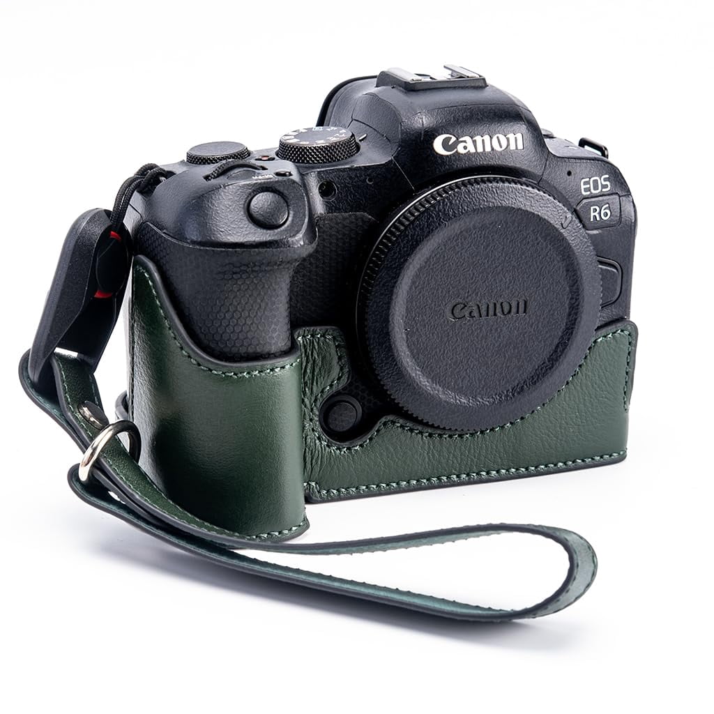 for Canon EOS R6/R6II KEF16 Camera Case,Handmade Genuine Real Leather ...
