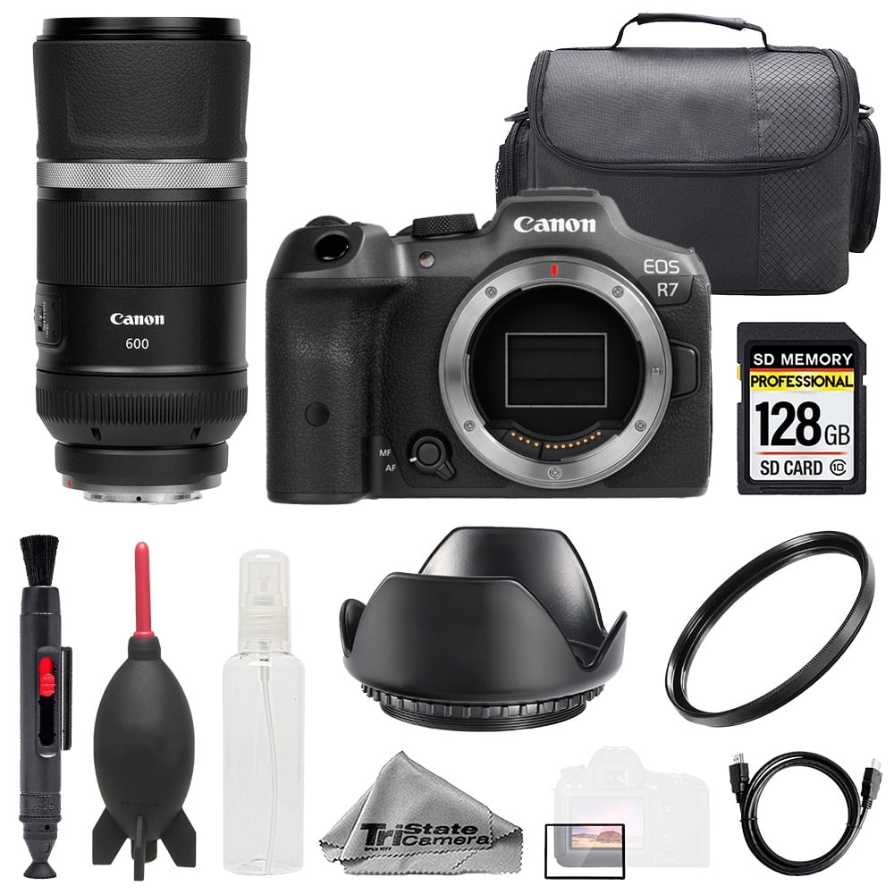 Canon EOS R7 Camera + RF 600mm f/11 IS STM Lens +128GB+ Bag+ UV Filter ...