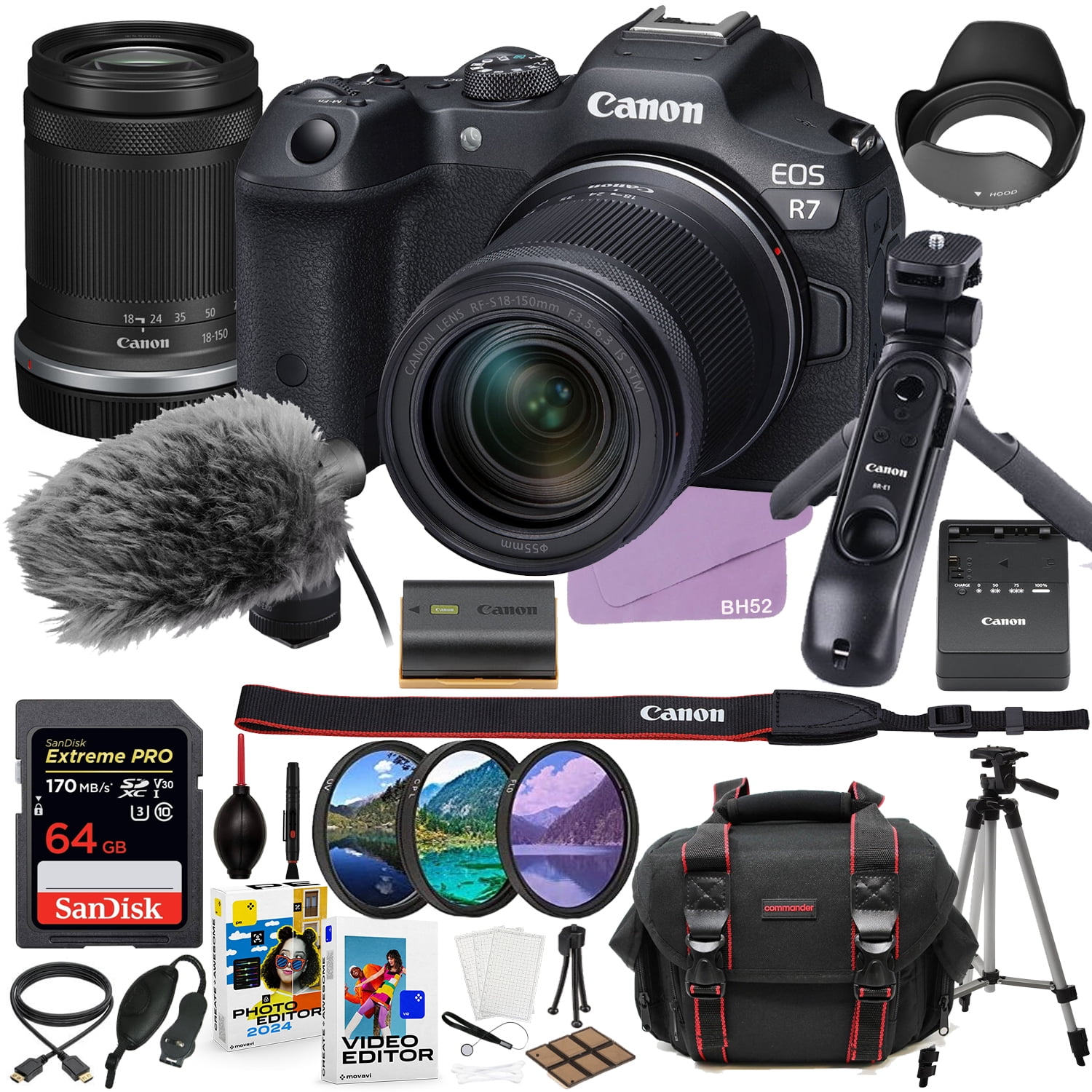 Canon EOS R7 Mirrorless Camera with 18-150mm Lens Content Vlogging Kit ...