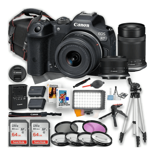 Canon EOS R7 Mirrorless Camera with 18-45mm IS STM and Canon RF-S 55 ...