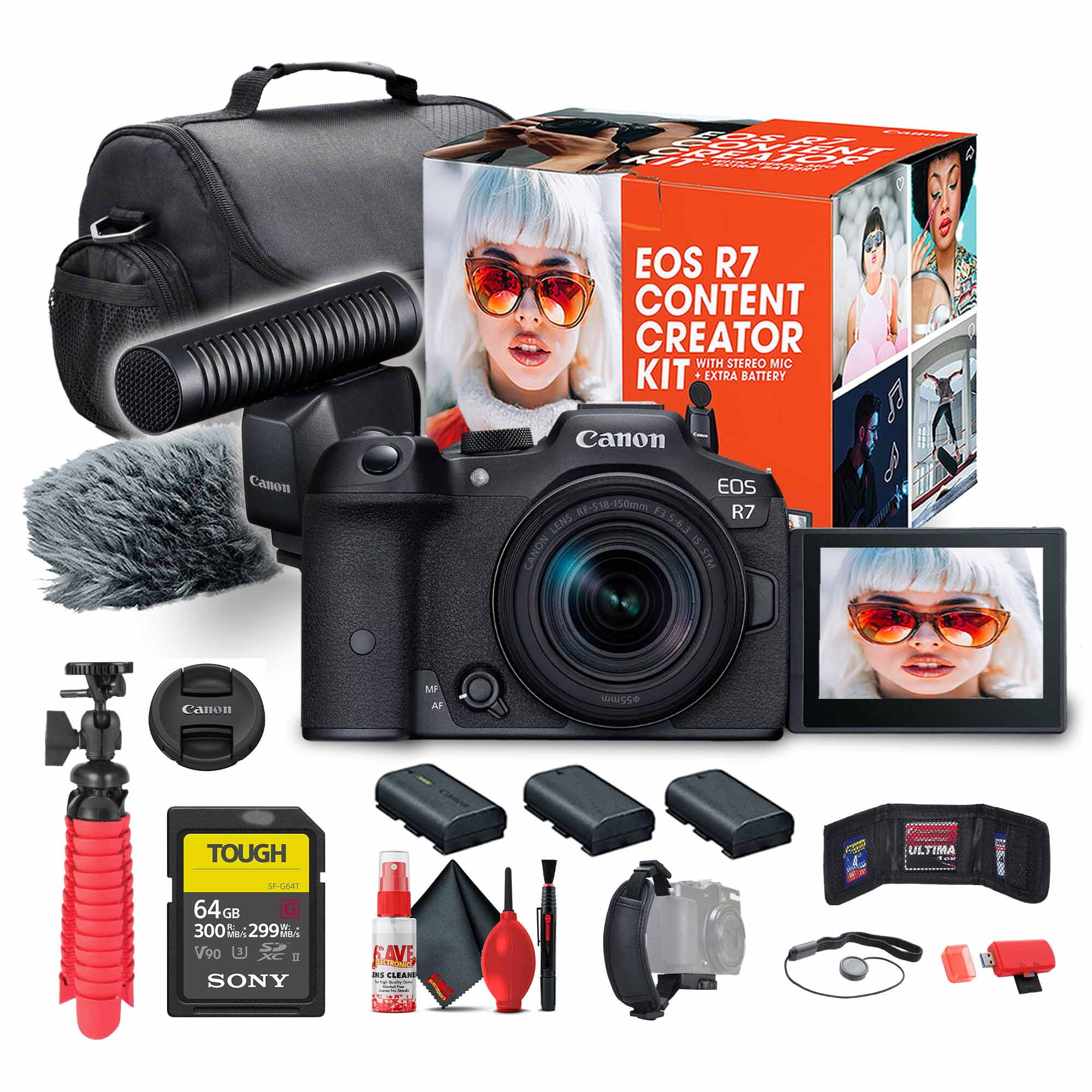 Canon EOS R7 Mirrorless Camera with 18-45mm Lens Content Creator Kit ...