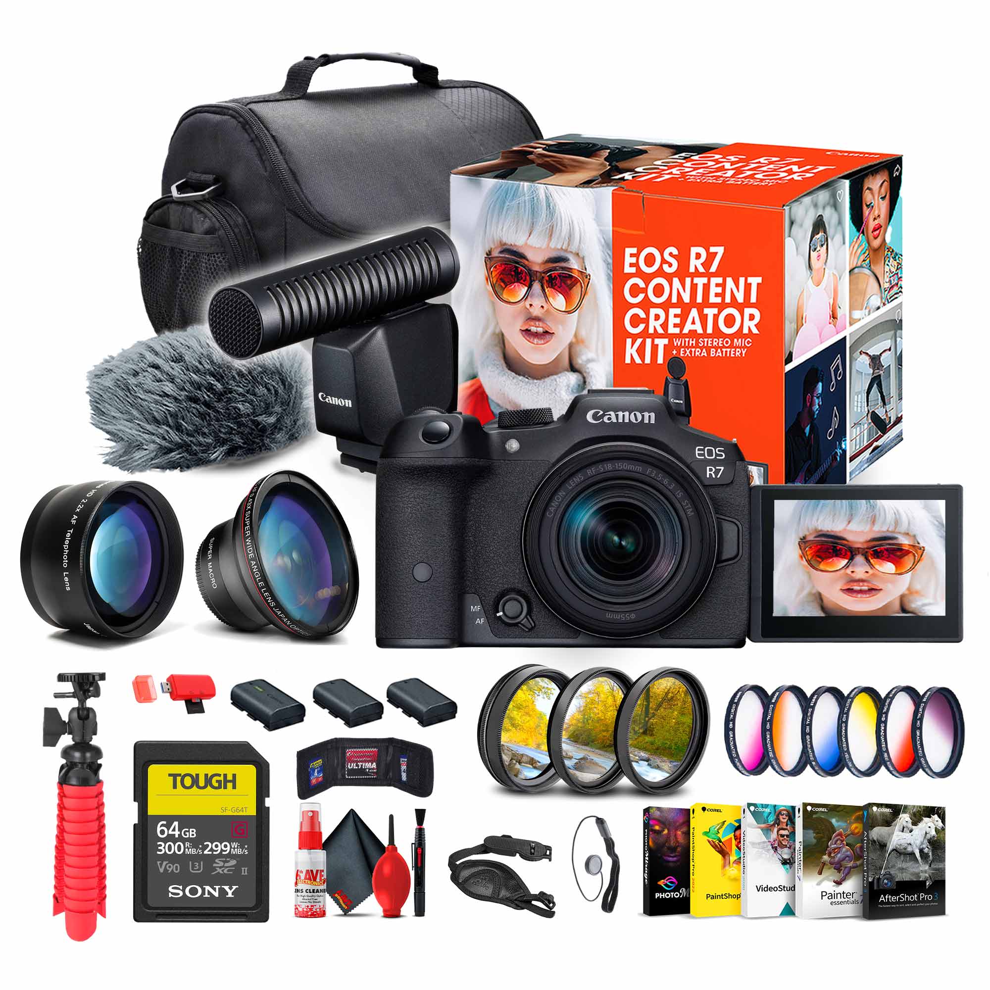 Canon EOS R7 Mirrorless Camera with 18-45mm Lens Content Creator Kit ...
