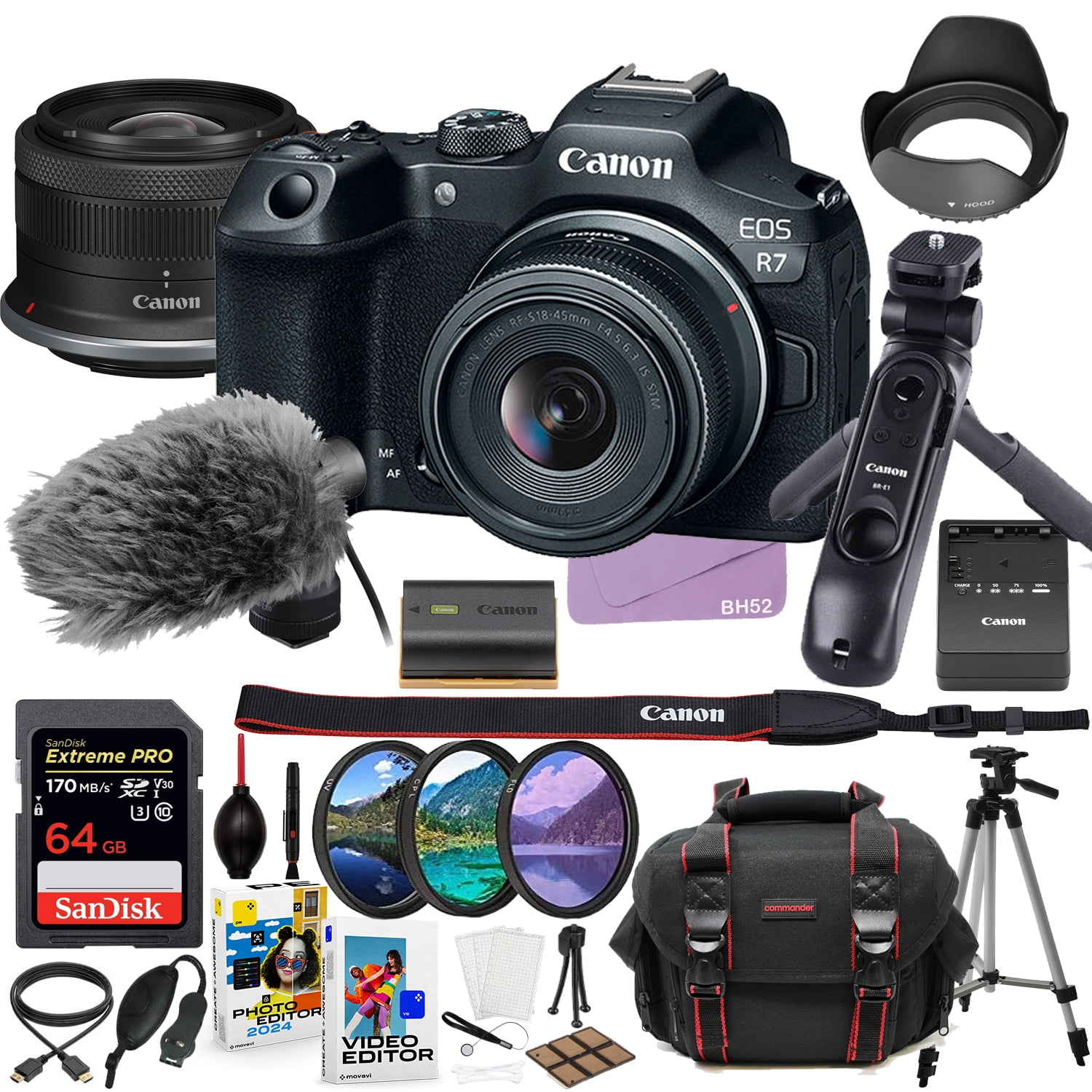 Canon EOS R7 Mirrorless Camera with 18-45mm Lens Content Vlogging Kit ...