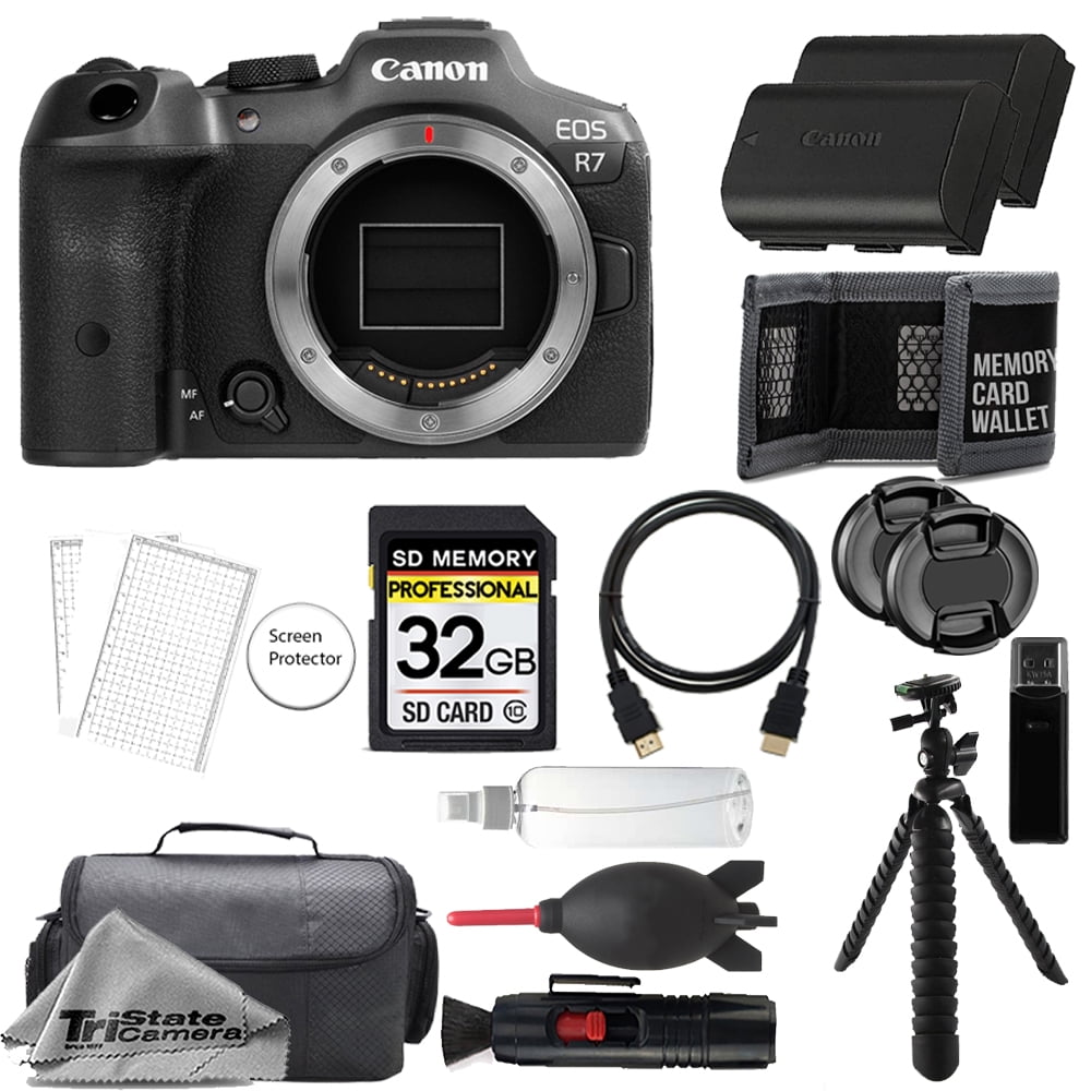 Canon EOS R7 Mirrorless Camera + 32GB + Extra Battery+ Tripod ...