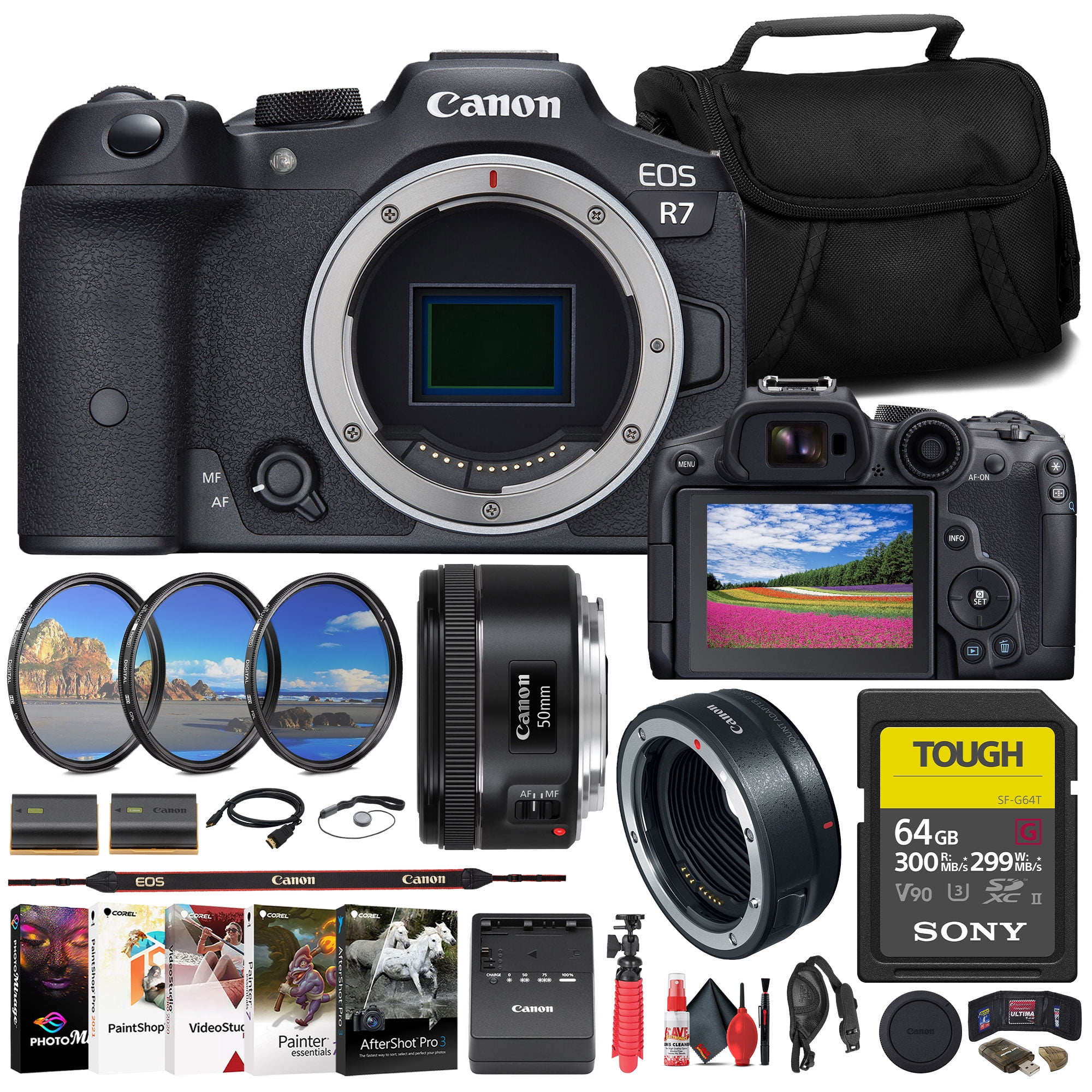 Canon EOS R7 Mirrorless Camera (5137C002) + Canon EF 50mm Lens ...
