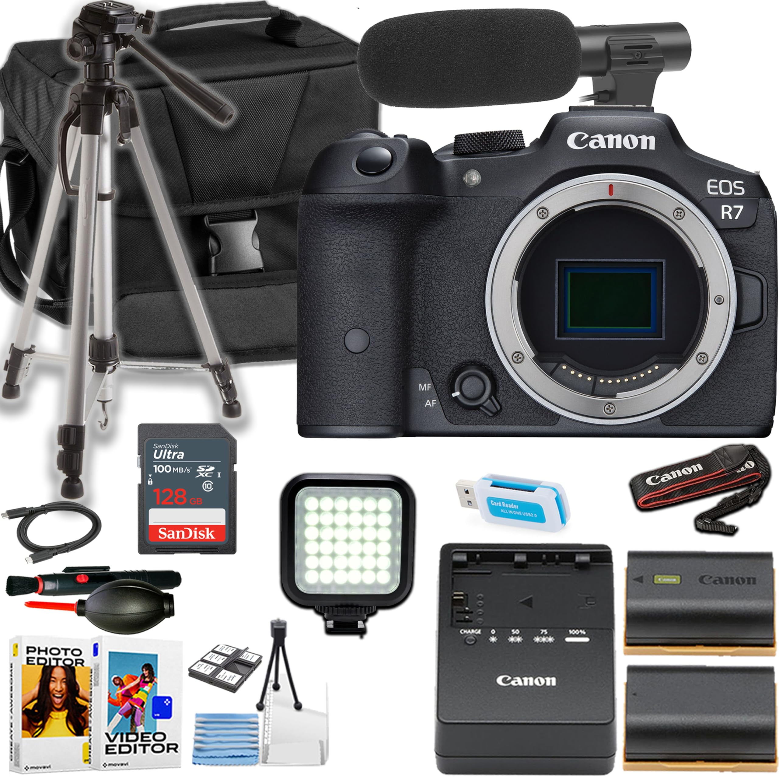 Canon EOS R7 Mirrorless Camera Body ONLY + Directional Microphone ...