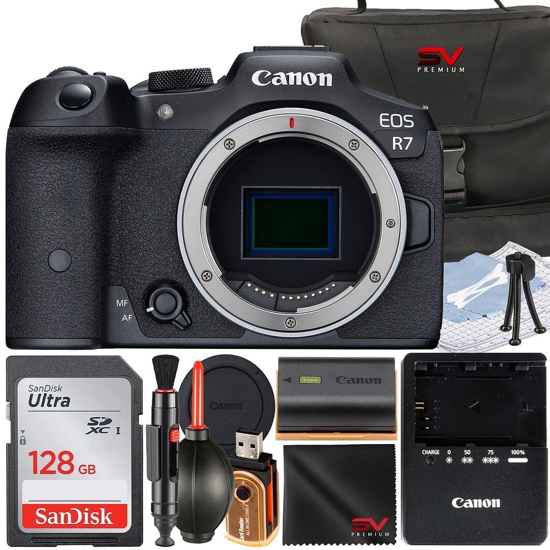 Canon EOS R7 Mirrorless Camera (Body Only) with SanDisk 128GB Memory ...