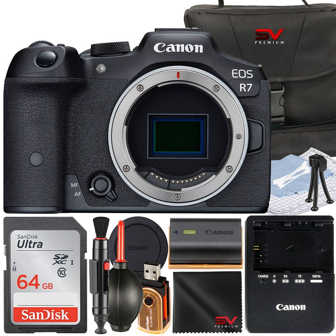 Canon EOS R7 Mirrorless Camera (Body Only) with SanDisk 64GB Memory ...