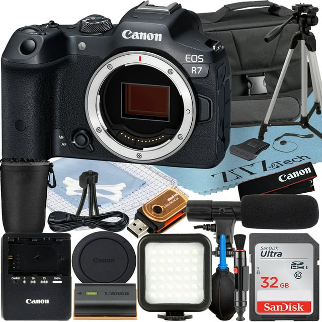 Canon EOS R7 Mirrorless Camera (Body) with SanDisk 32GB Memory Card ...