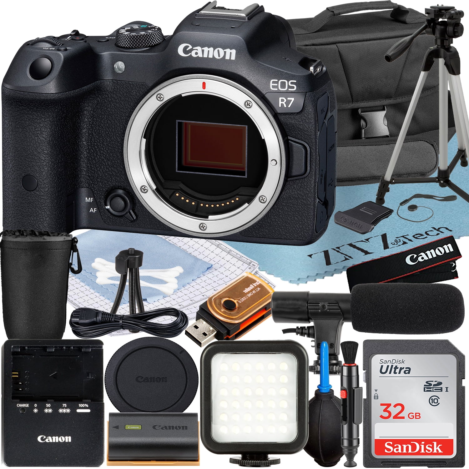 Canon EOS R7 Mirrorless Camera (Body) with SanDisk 32GB Memory Card ...