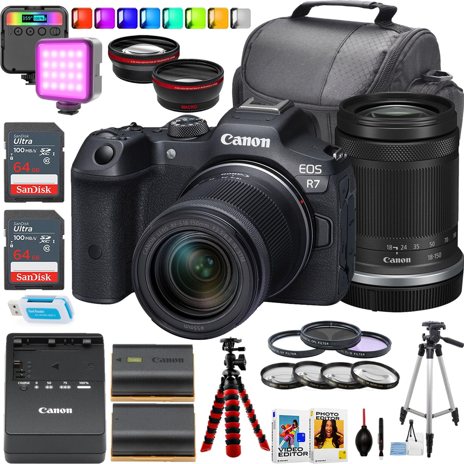Canon EOS R7 Mirrorless Camera + Canon RF-S 18-150mm f/3.5-6.3 is STM ...